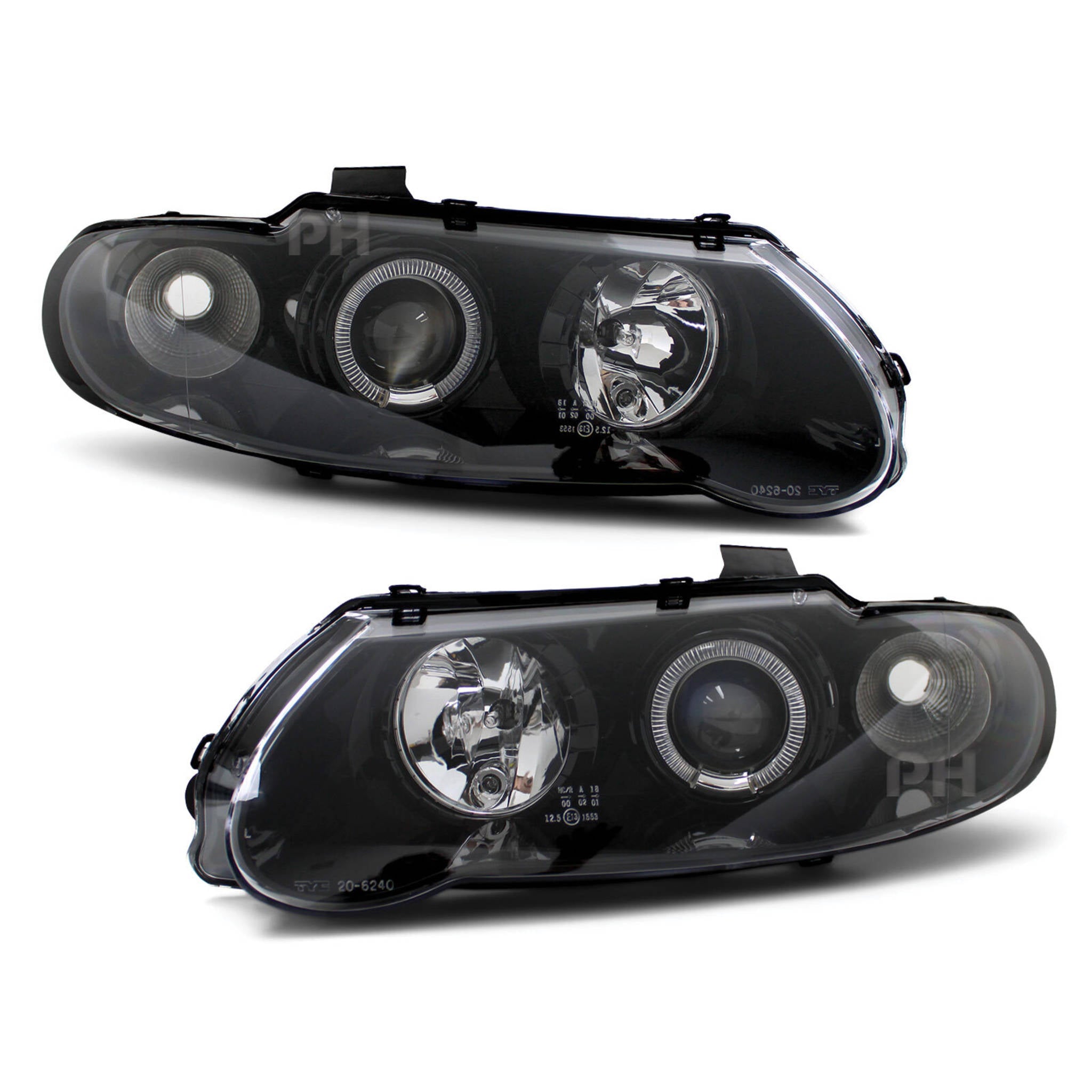 Headlights BLACK HALO Monaro Style fits Holden Commodore VX VU 2000
