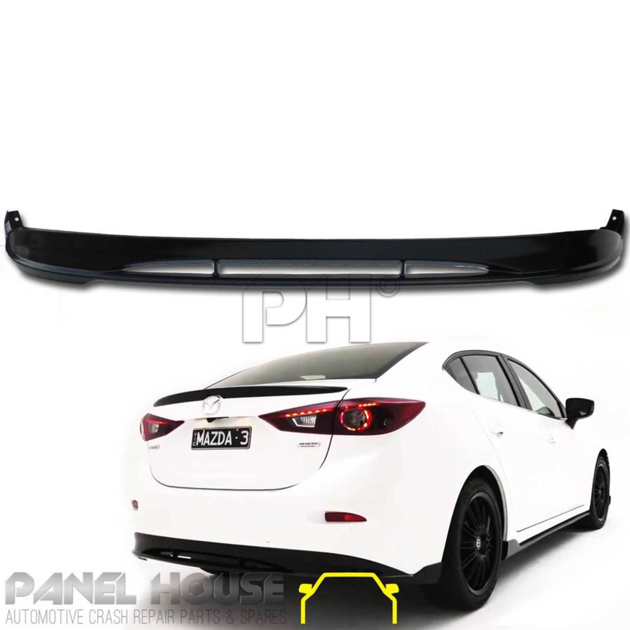 Rear Bumper Bar Lower Lip CARBON Look Fits Mazda 3 BM BN Sedan – Panel ...