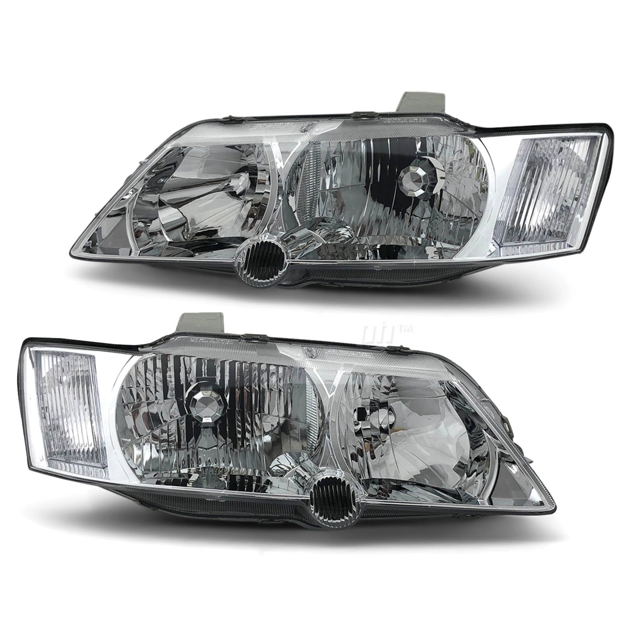 Headlights Chrome PAIR fits Holden Commodore VY 2002 - 2003 Executive